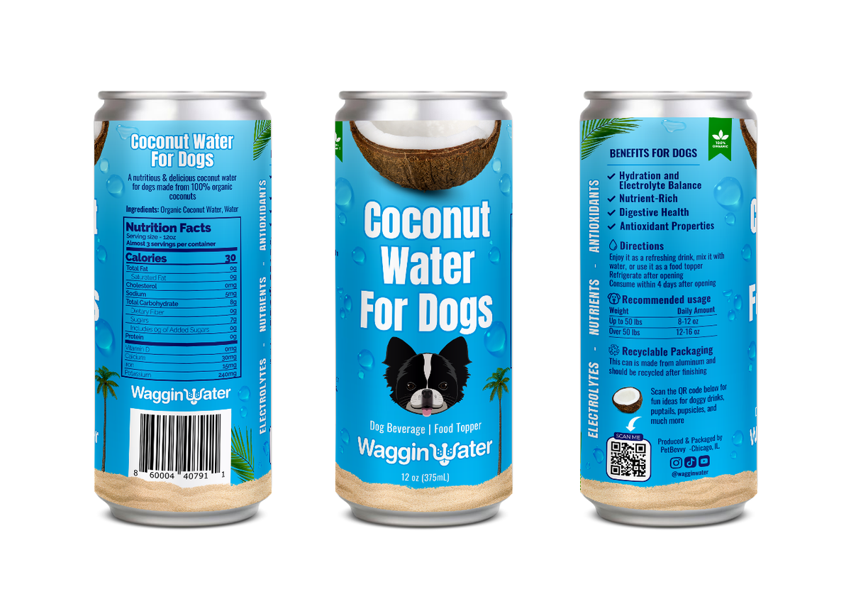 Coconut Water for Dogs - 12oz Cans (6-pack) – Waggin Water