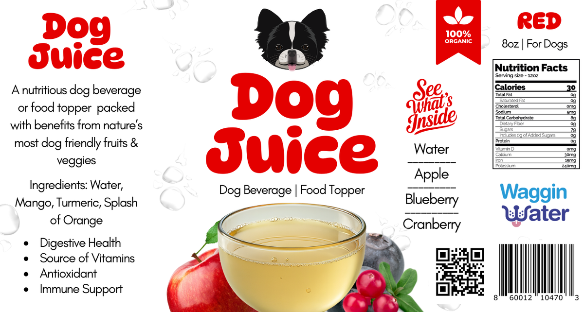 Dog Juice | Apple- Blueberry-Cranberry | 8oz – Waggin Water