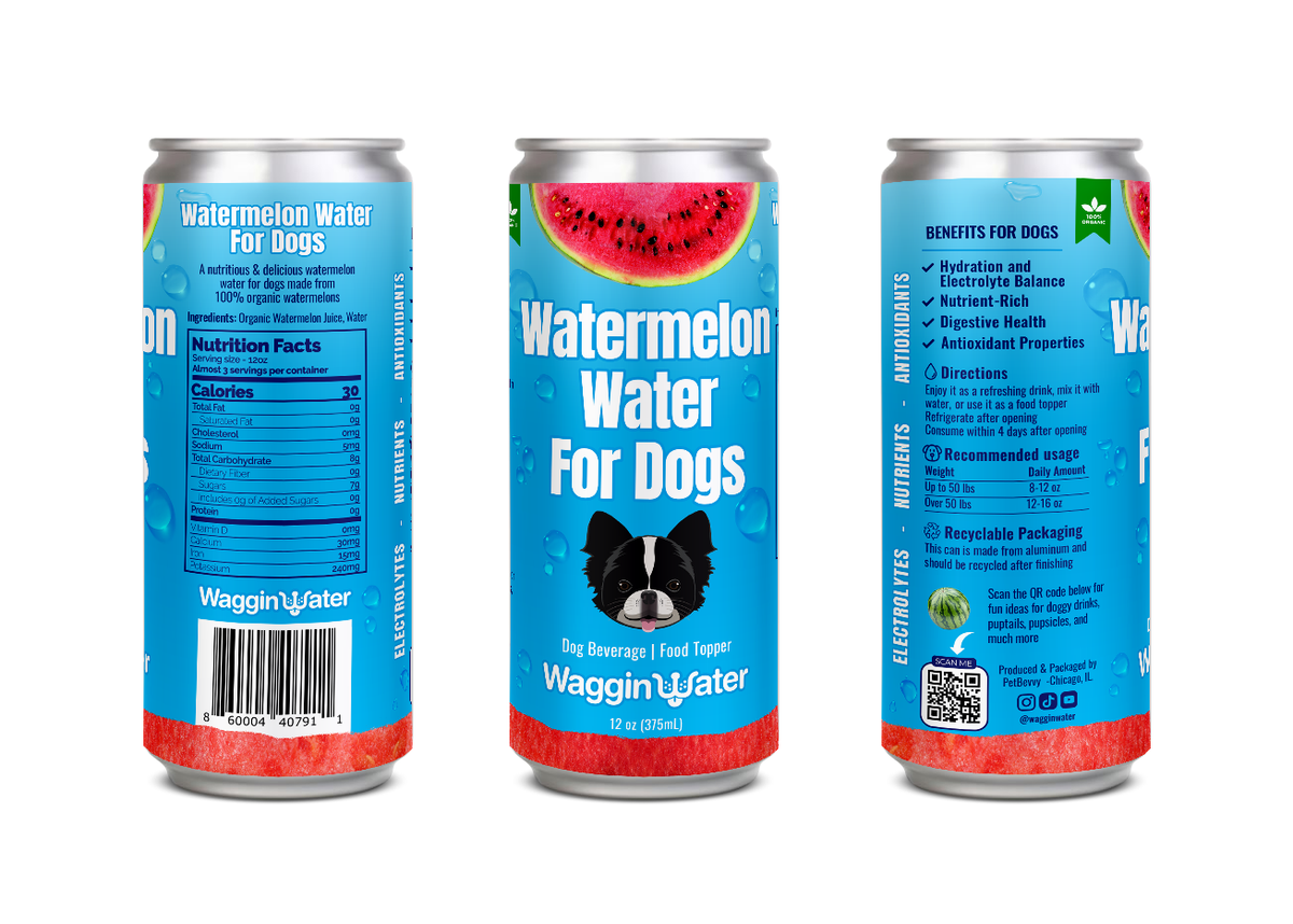 Watermelon Water for Dogs - 12oz Cans (6-pack) – Waggin Water
